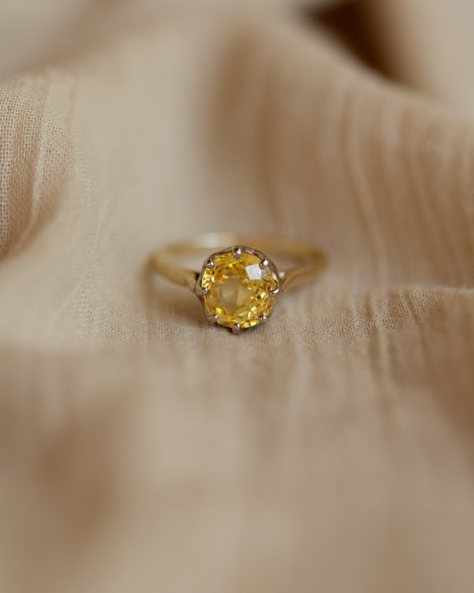 Faye Vintage 18ct Gold Citrine Single Stone Ring | Rock n Rose