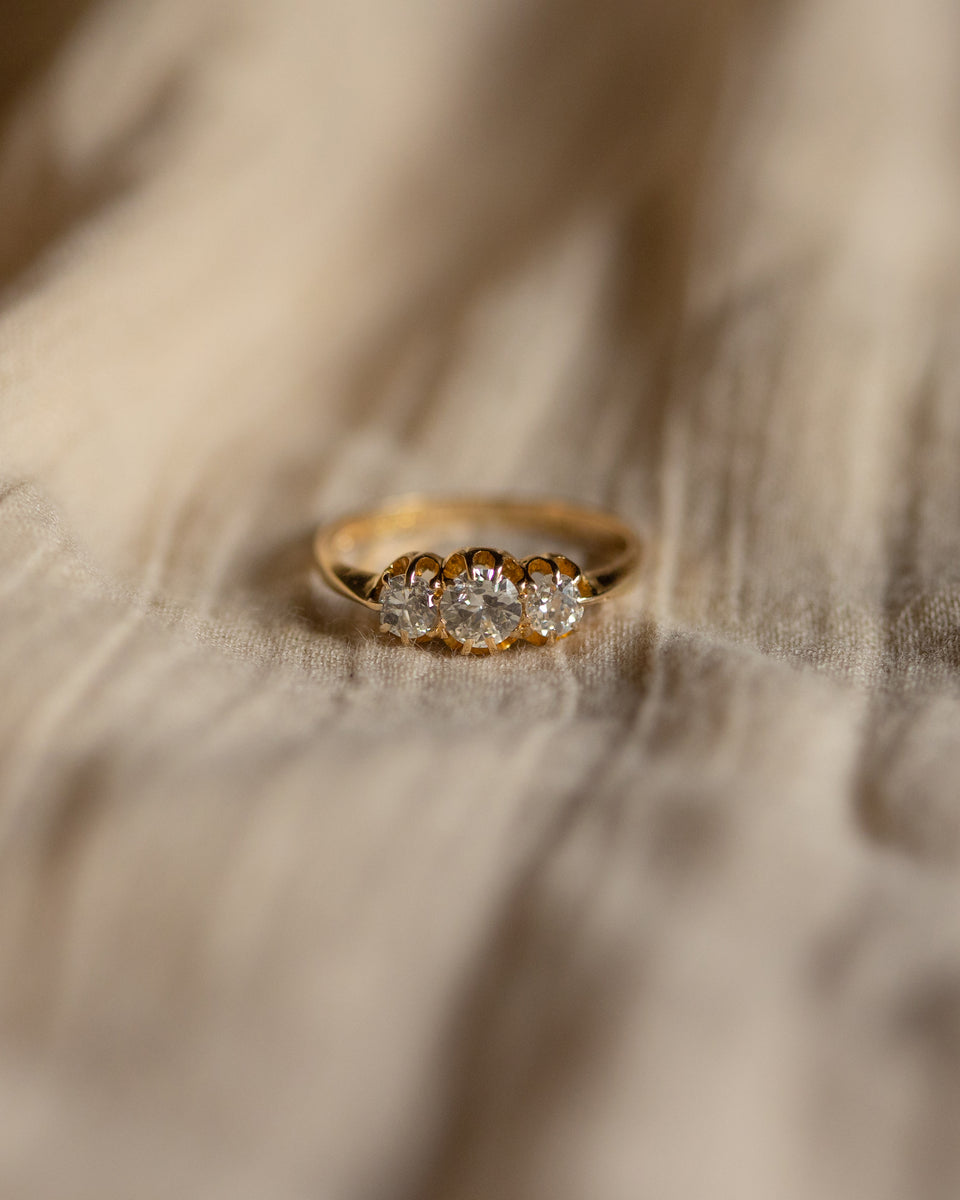 Thomasina 1811 Antique 18ct Gold Old-Cut Diamond Trilogy Ring | Rock n Rose