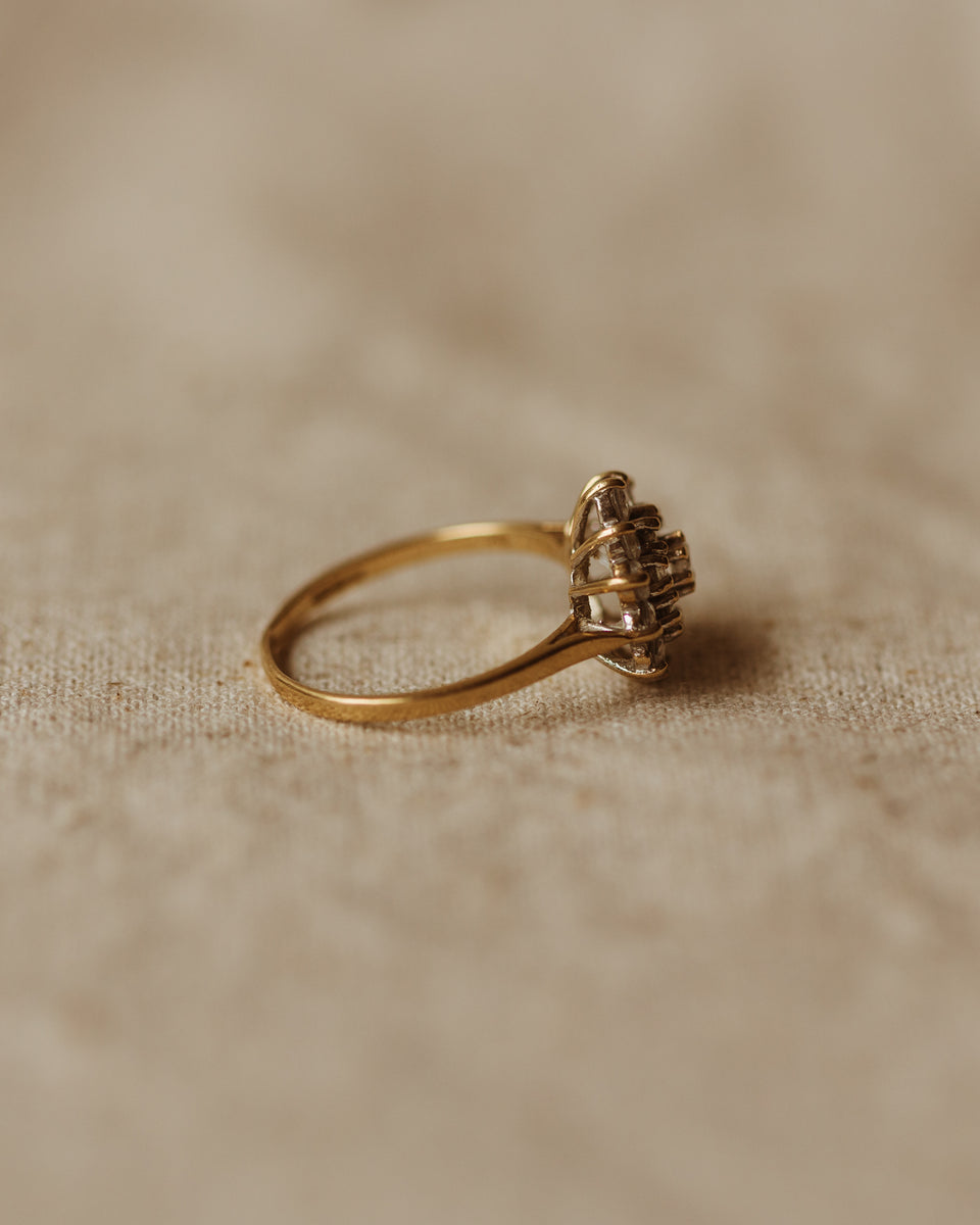 Nancy Vintage 9ct Gold CZ Cluster Ring | Rock n Rose