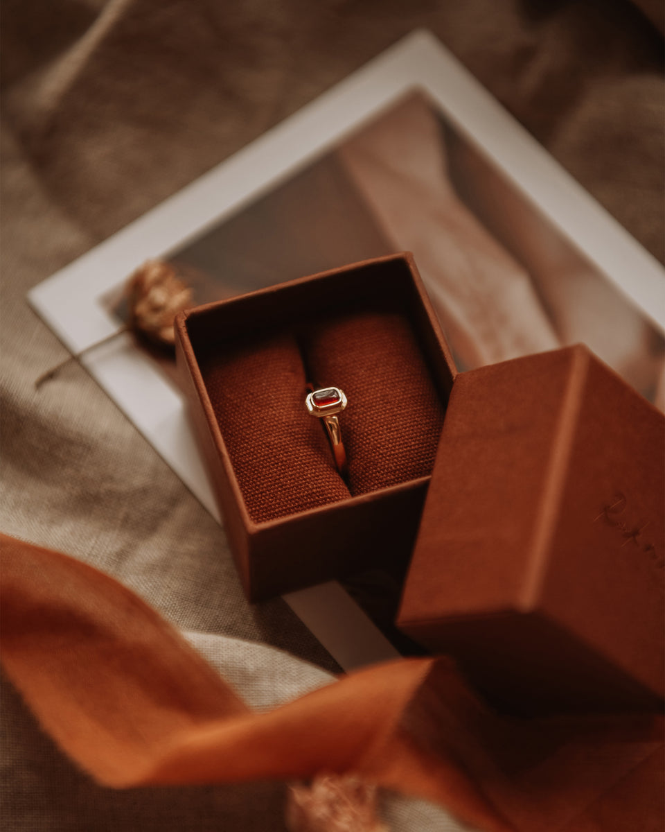 Frances Gold Vermeil January Birthstone Ring - Garnet | Rock N Rose ...